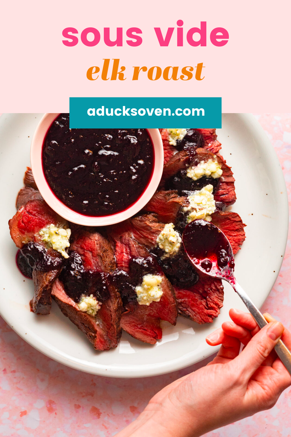 Sous Vide Elk Roast with Blueberry Sauce & Blue Cheese Butter - A Duck ...